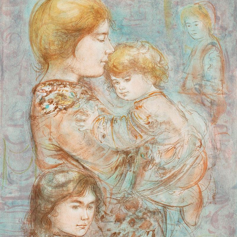 "Woman with Children" Expressionism - Edna Hibel Gallery - 178540 ...