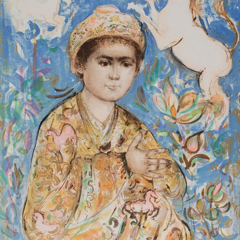 "Little Rajah and the Unicorns" Expressionism - Edna Hibel Gallery ...