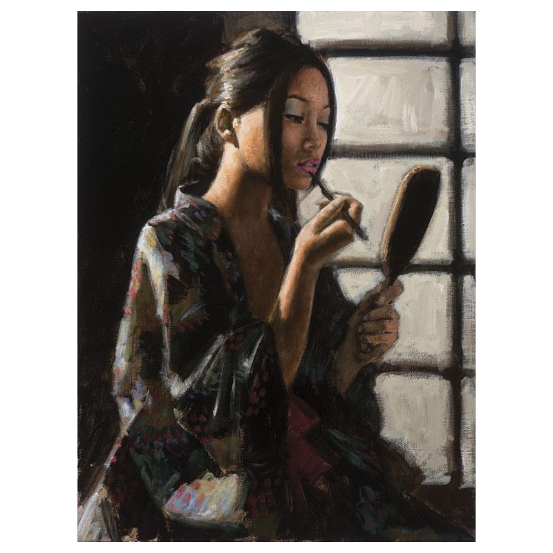 "Geisha with Mirror" Realism - Fabian Perez Gallery - 223405 | Qart.com