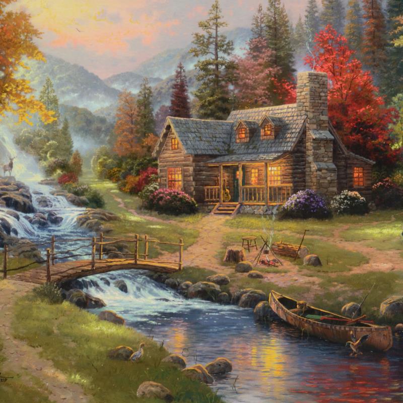 "Mountain Paradise (Mountain Retreat II)" Impressionism - Thomas ...