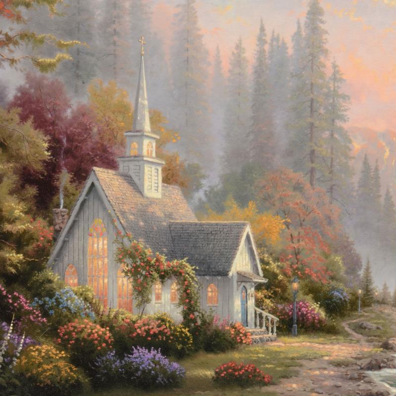 "Forest Chapel" Impressionism - Thomas Kinkade Gallery - 225406 | Qart.com