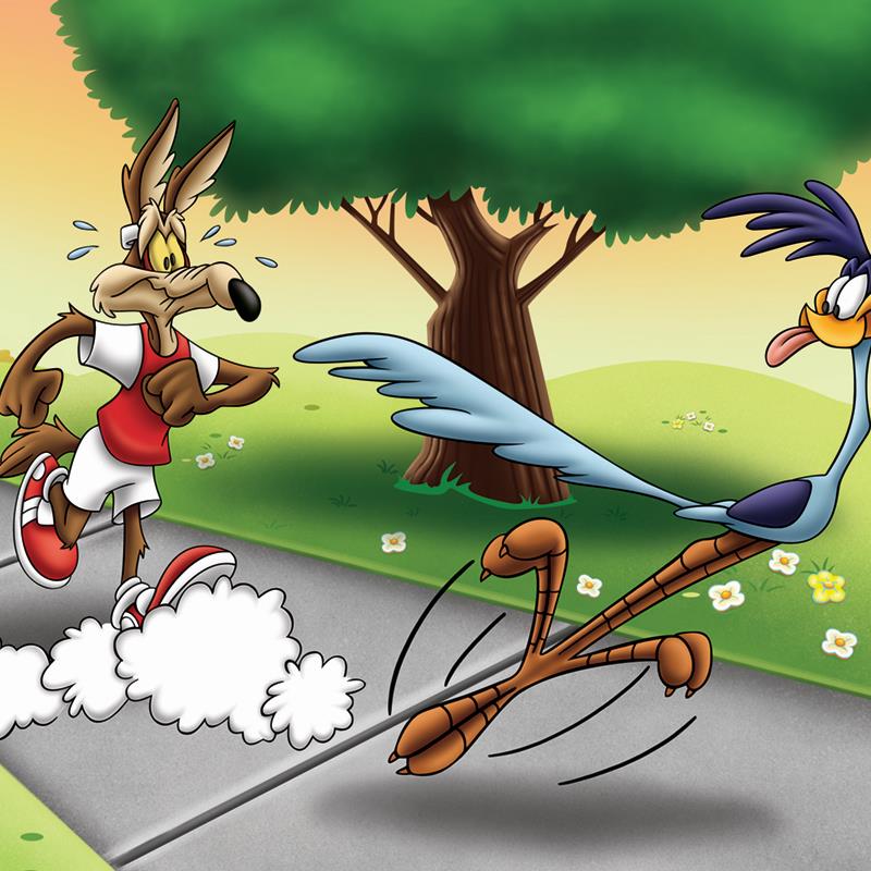 "Wile E and Road Runner Race" - Looney Tunes Gallery - 240426 | Qart.com