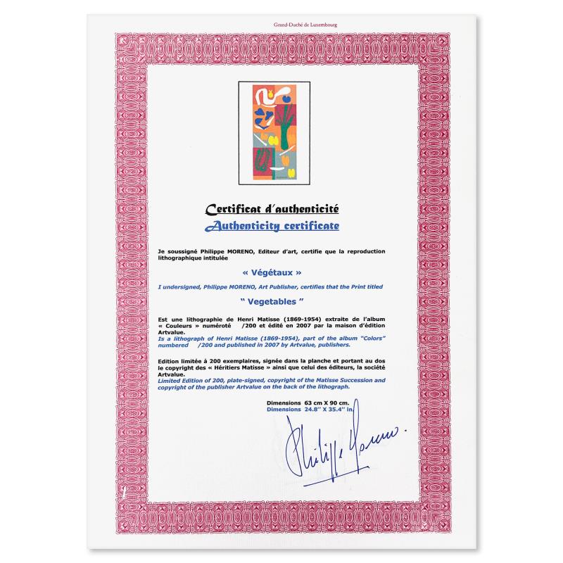 Henri Matisse Vegetable Collage